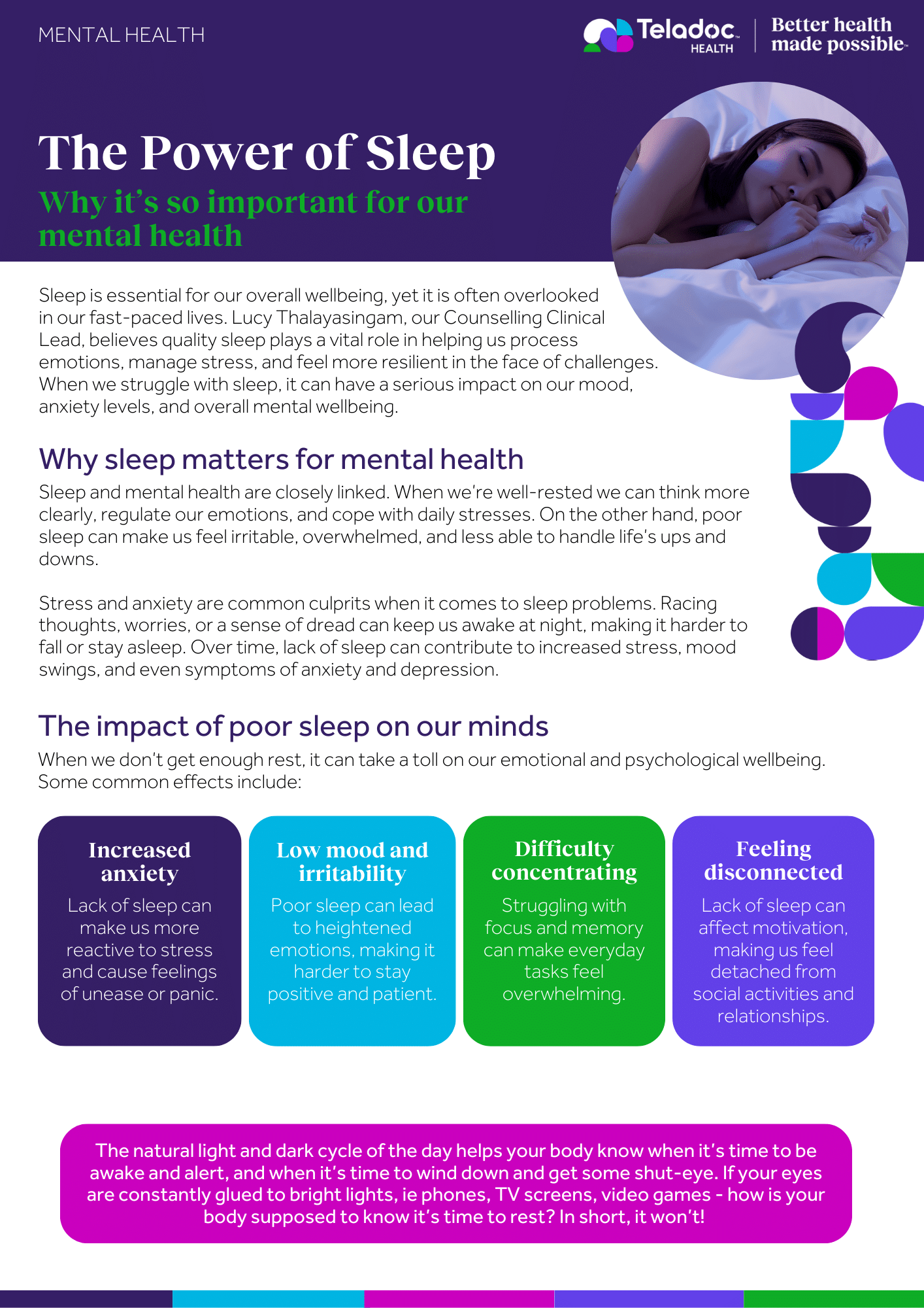 The power of sleep: Why it's so important for our mental health ...